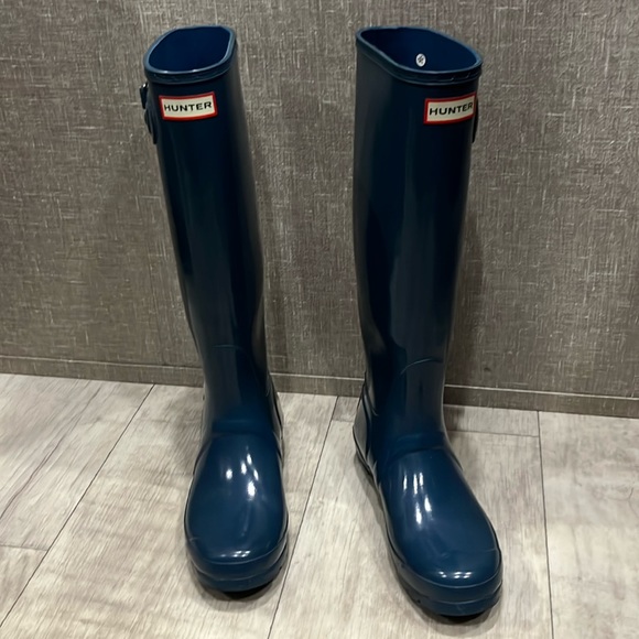 Shoes | Hunter Tall Boots Size 8 Teal Color | Poshmark